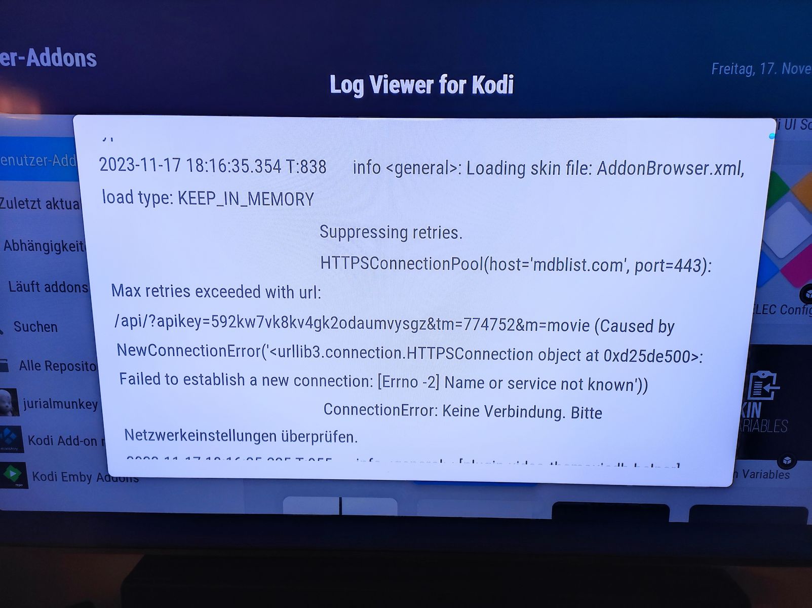 Connection Error Trakt TMDB General Support LibreELEC Forum